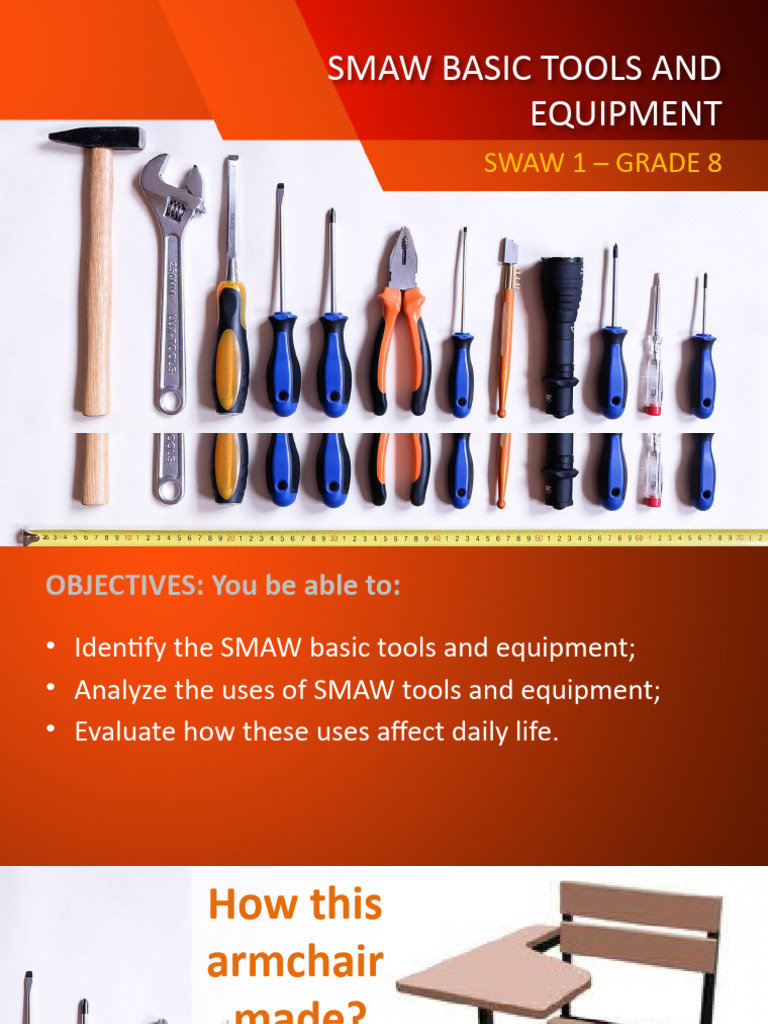 SMAW Tools and Equipment and Its Uses | PDF | Screw | Tools