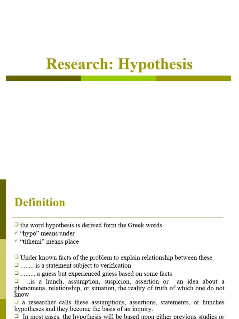 Research - Hypothesis | PDF | Hypothesis | Null Hypothesis