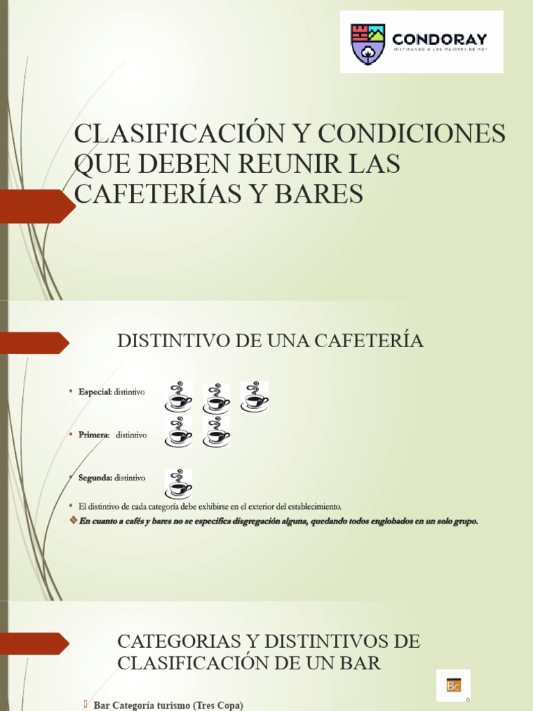 Clasificación y Condiciones Que Deben Reunir Los Cafes-Bar | PDF
