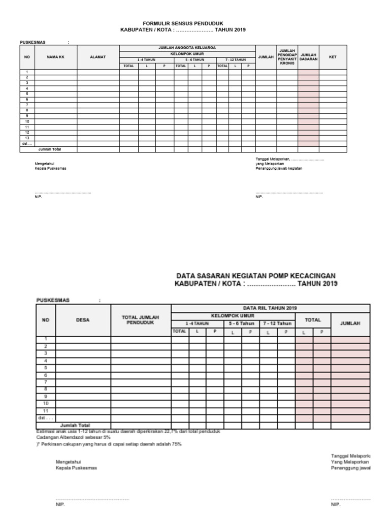 Format Lap Popm Cacing-2023 | PDF