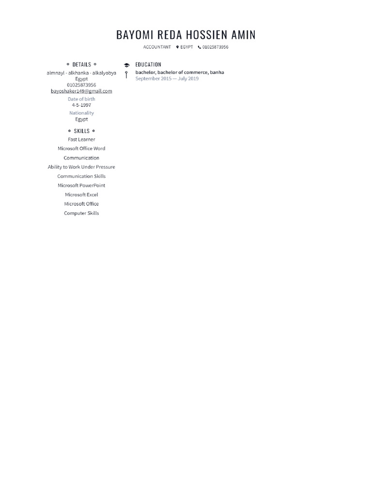 CV Bayomi Reda | PDF