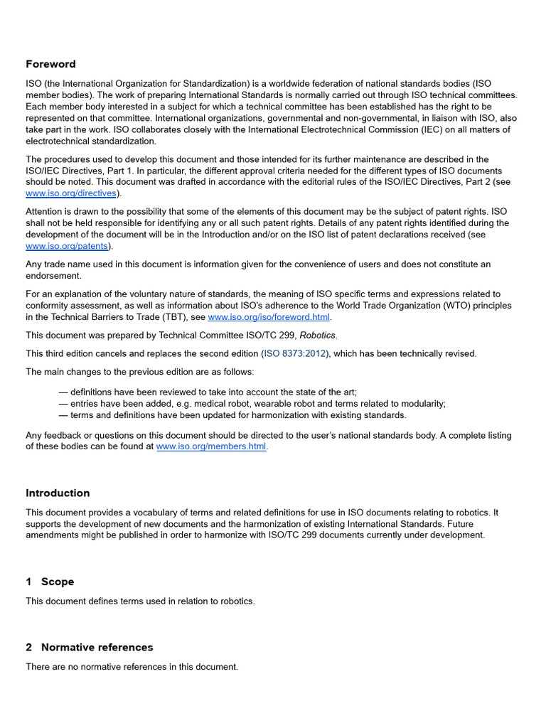 Iso 8373 | PDF | International Organization For Standardization | Robot