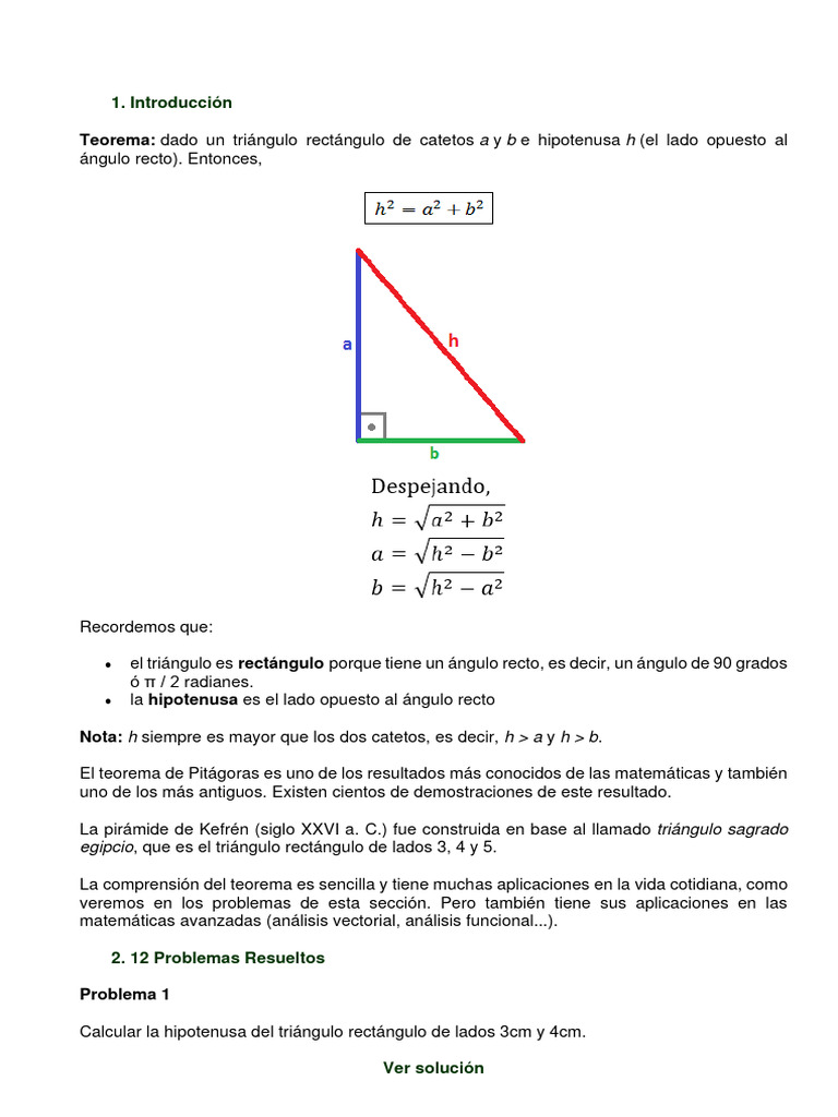 Pitágoras 1 | PDF | Triángulo | Raíz cuadrada