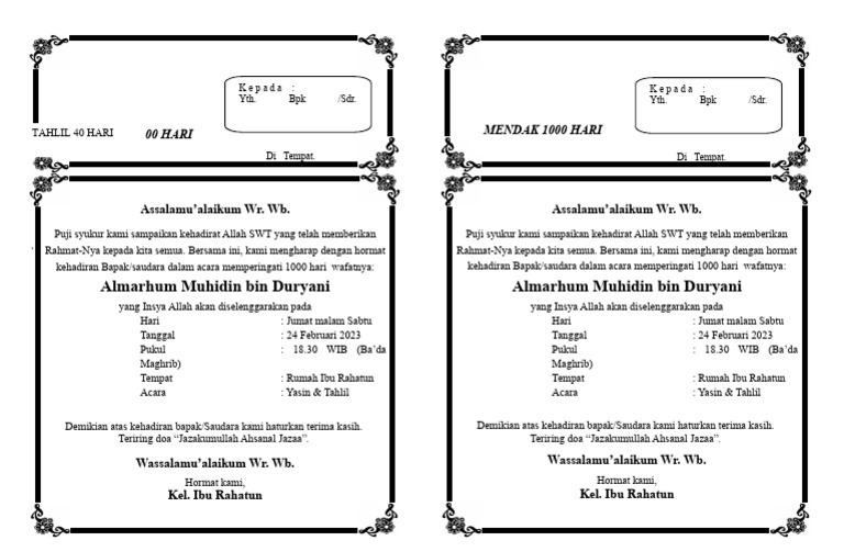 Mendak Nyewu 1 Lembar Jadi 2 | PDF