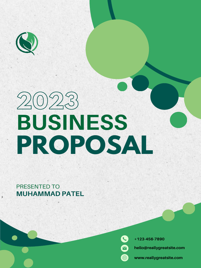 Green and Tan Playful Business Proposal Cover Page | PDF