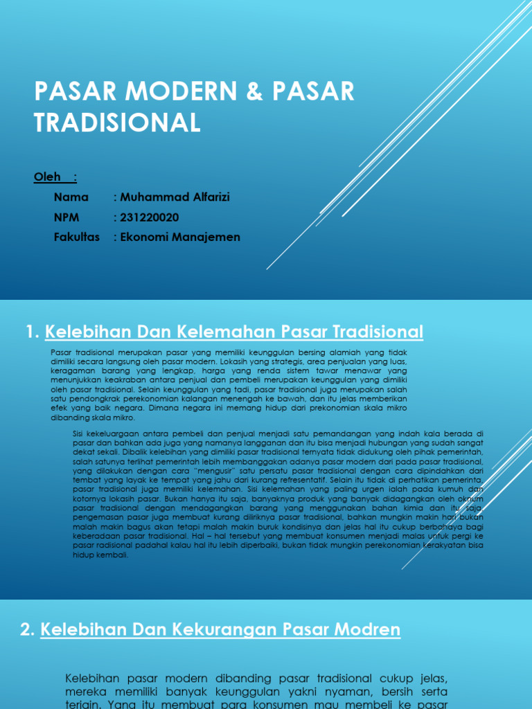 Pasar Modern & Pasar Tradisional | PDF