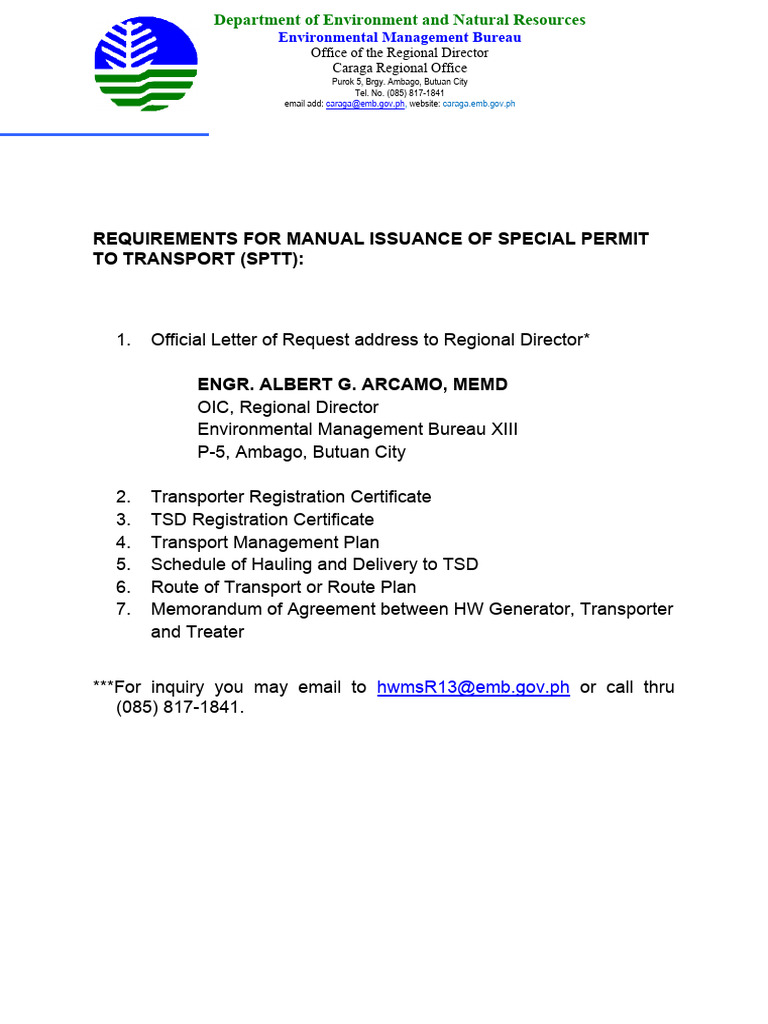 Manual SPTT Requirements | PDF