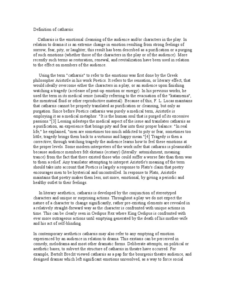 Definition of Catharsis | Psychological Concepts | Psychology ...