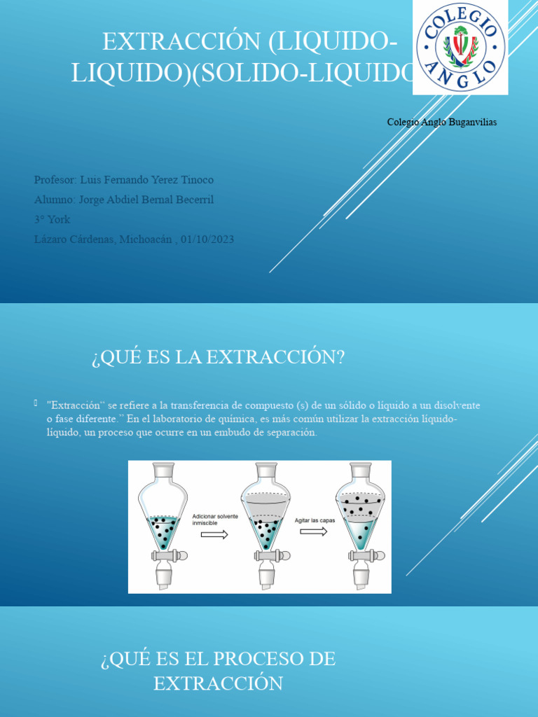 Extracción (Liquido-Liquido) (Solido-Liquido) | PDF