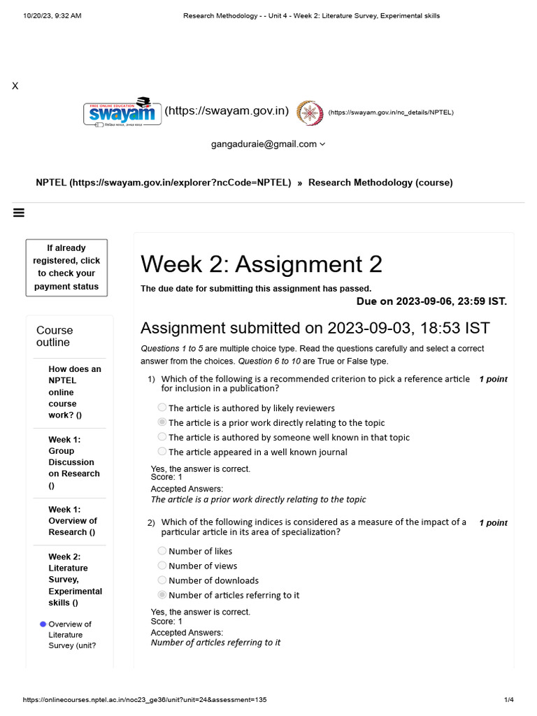 Research Methodology - Unit 4 - Week 2 - Literature Survey, Experimental Skills | PDF ...