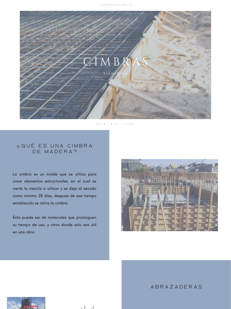 Elementos de Una Cimbra | PDF | Hormigón | Ingeniería de Edificación