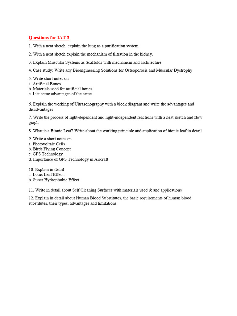 IAT 3 Questionsbio | PDF