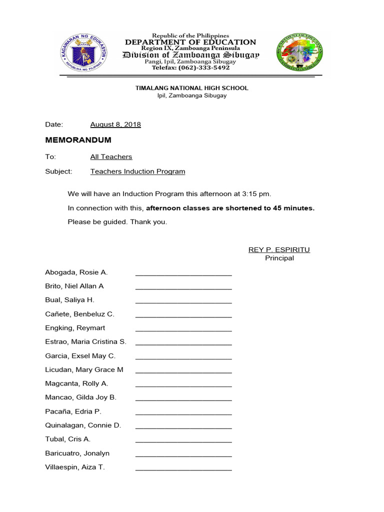 Memo - SHORTENING OF CLASSES | PDF