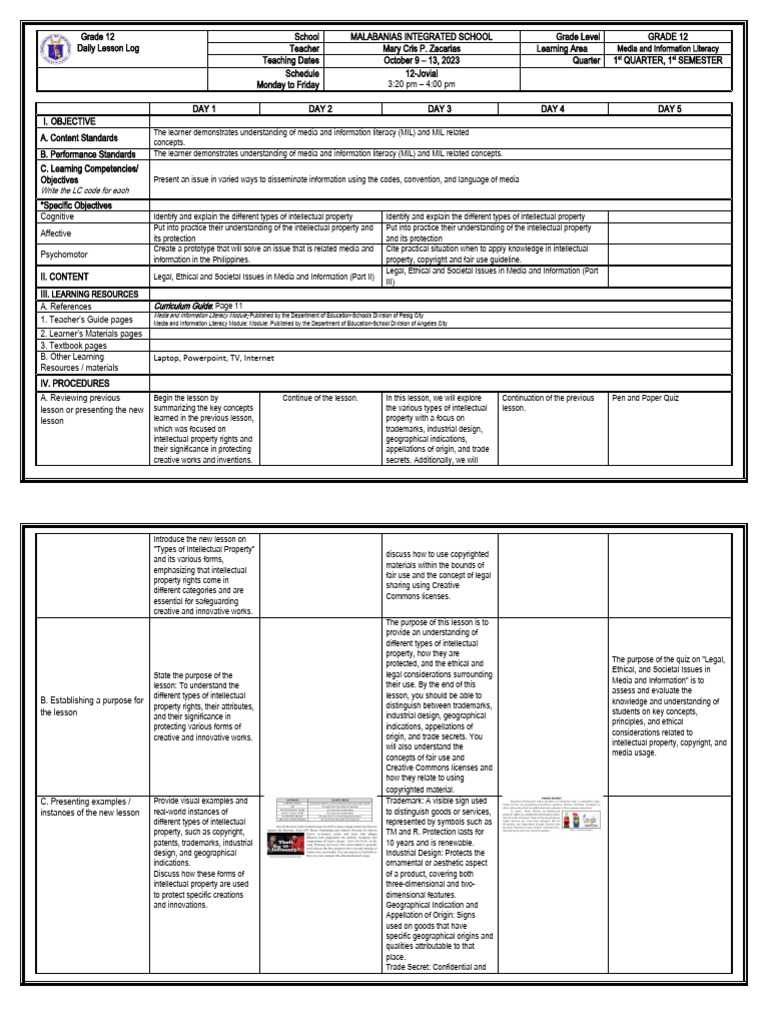 1st-7th-WEEK-QTR-MIL-DLL 0ct-9-13 | PDF