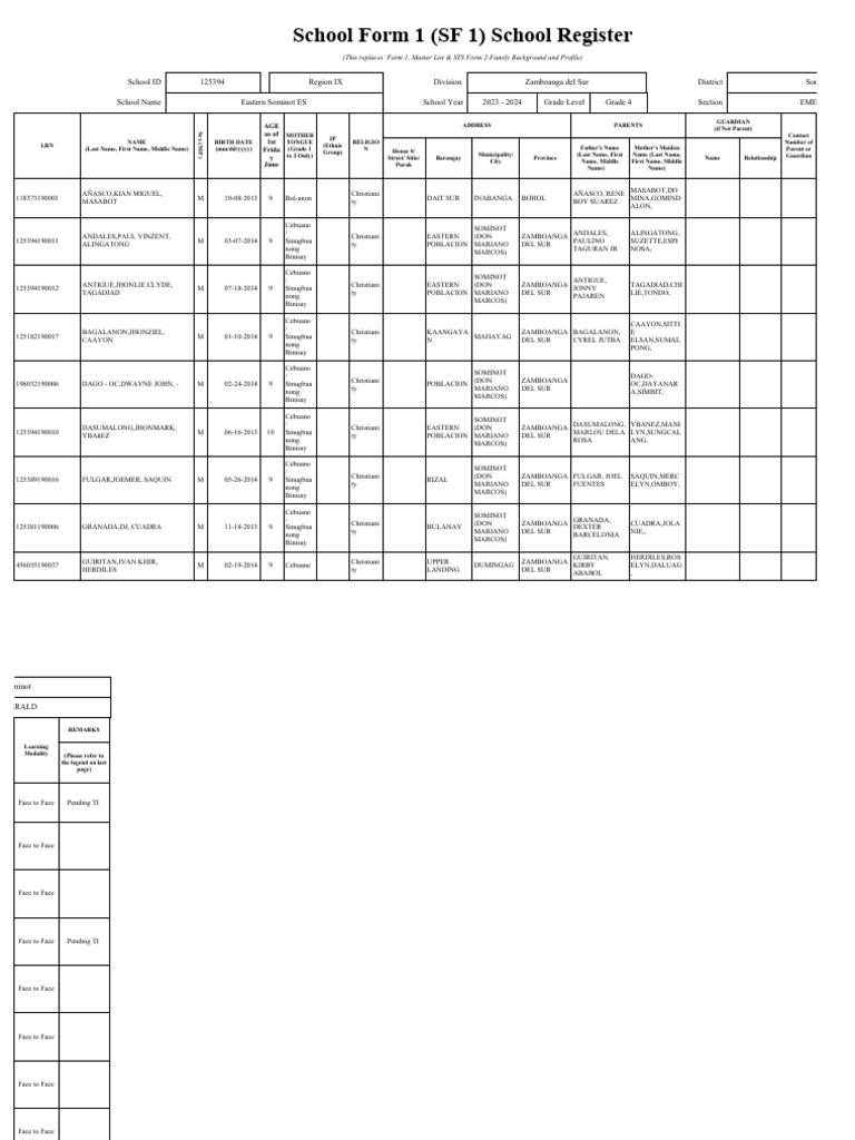 SF1 - 2023 - Grade 4 - EMERALD | PDF
