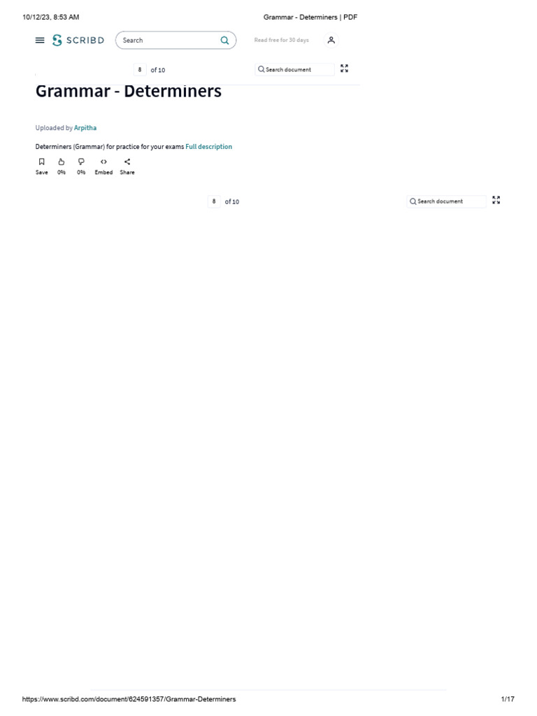 Grammar - Determiners - PDF | PDF