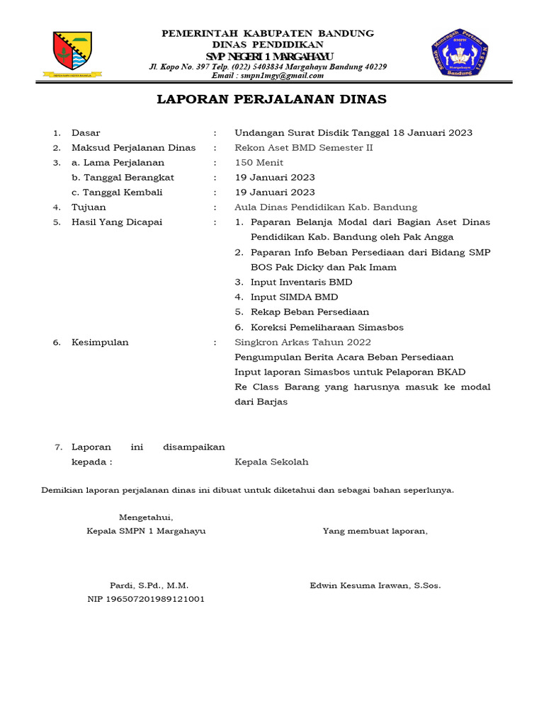 LAPORAN Kegiatan Rekon Aset BMD Semester 2 Di Aula Dinas Pendidikan ...