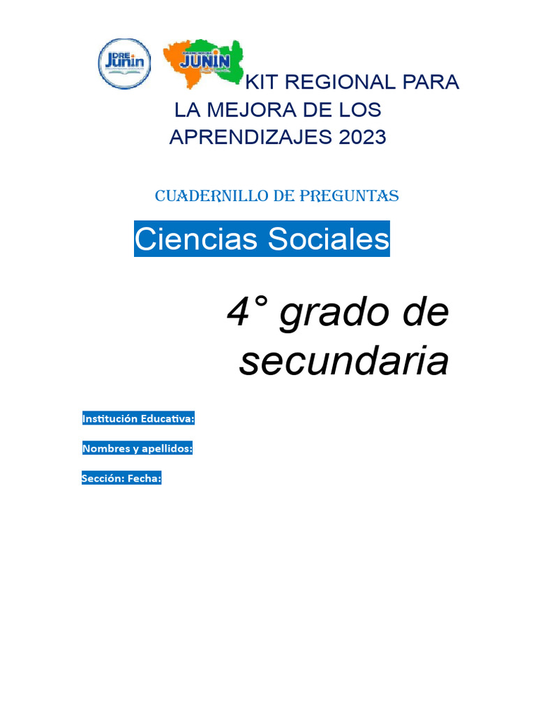 Cuadernillo CC - SS. 4to - Grado 2023 - Documentos de Google | PDF