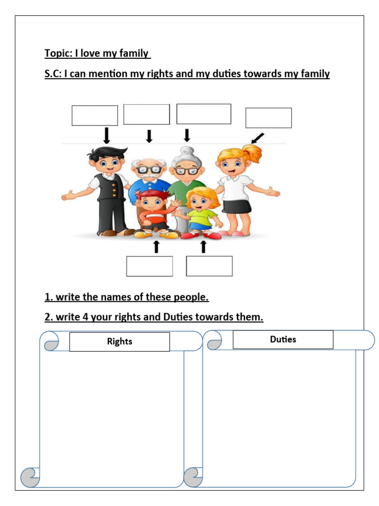 Worksheet I Love My Family | PDF | Religion & Spirituality