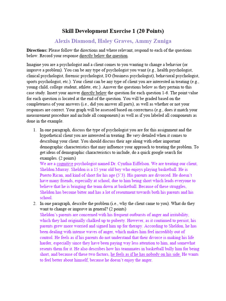Skill Development Exercise 1 | PDF | Psychologist | Self Report Study