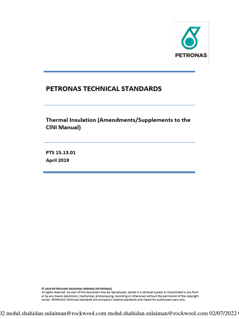 PTS 15.13.01 - Thermal Ammendmend | PDF | Thermal Insulation | Fiberglass PTS 15.13.01 - Thermal Ammendmend | PDF | Thermal Insulation | Fiberglass