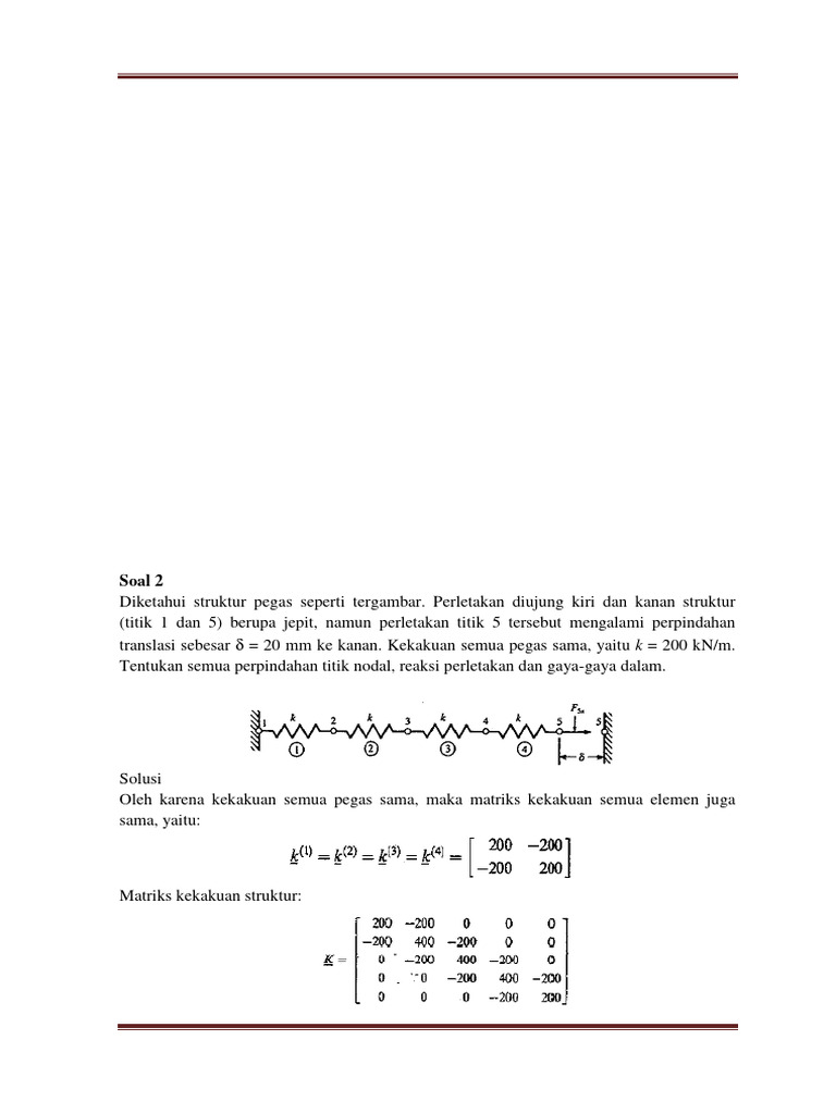 Analisis Struktur Pegas dan Reaksi | PDF