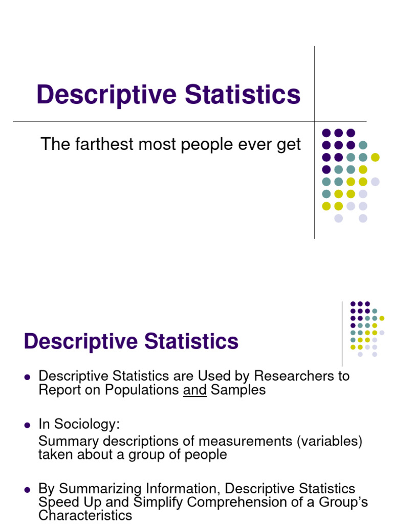 Lesson 3 Descriptive Statistics - Measures of Central Tendency | PDF ...