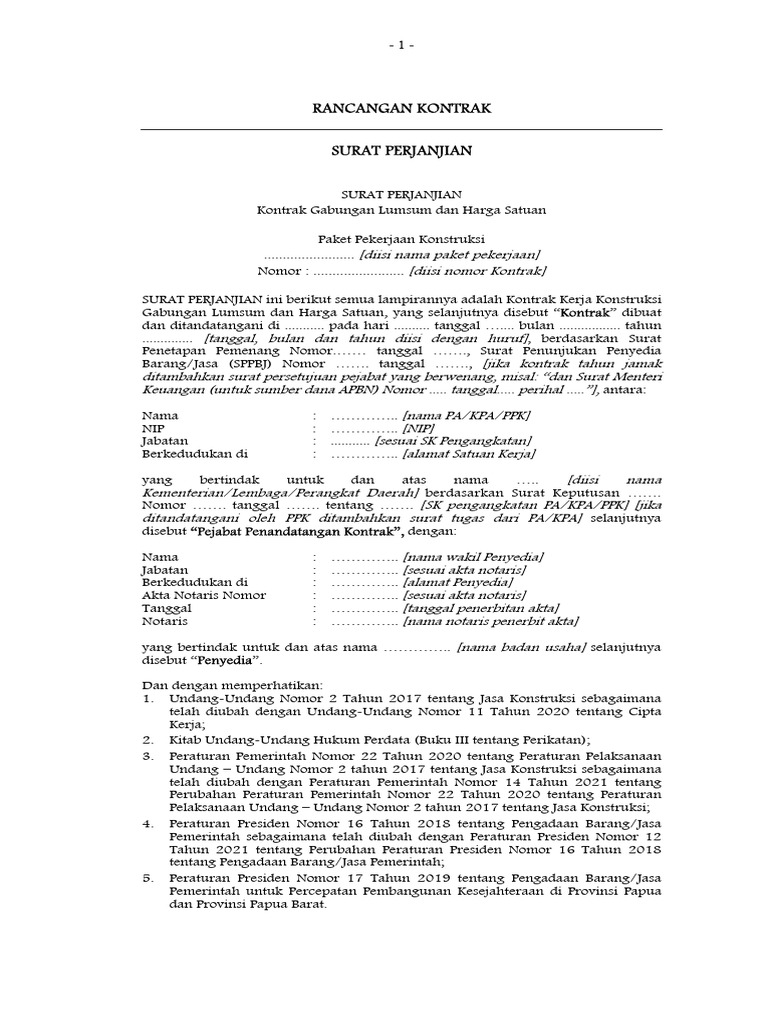 Kontrak Kerja Konstruksi Gabungan | PDF | Hukum | Teknologi & Rekayasa