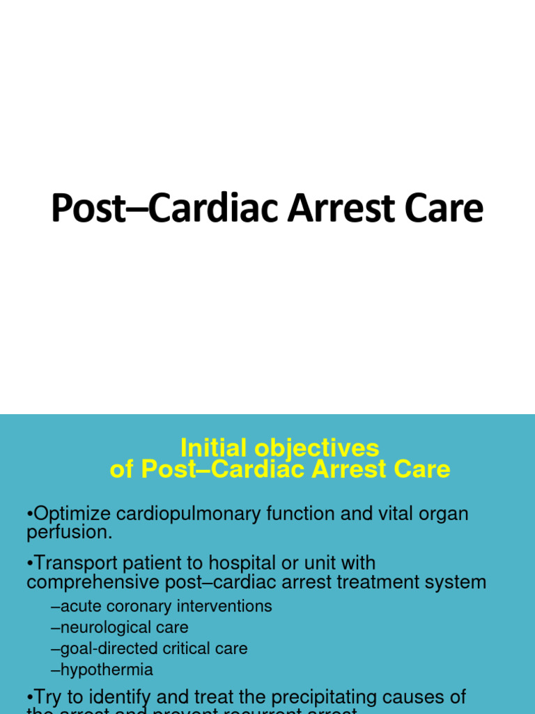 8 Post Resus Care | PDF | Myocardial Infarction | Cardiac Arrest
