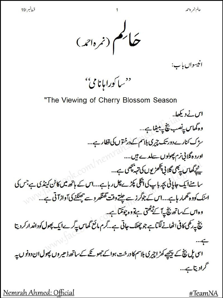 Haalim Novel 19-23 by Nimra Ahmad | PDF