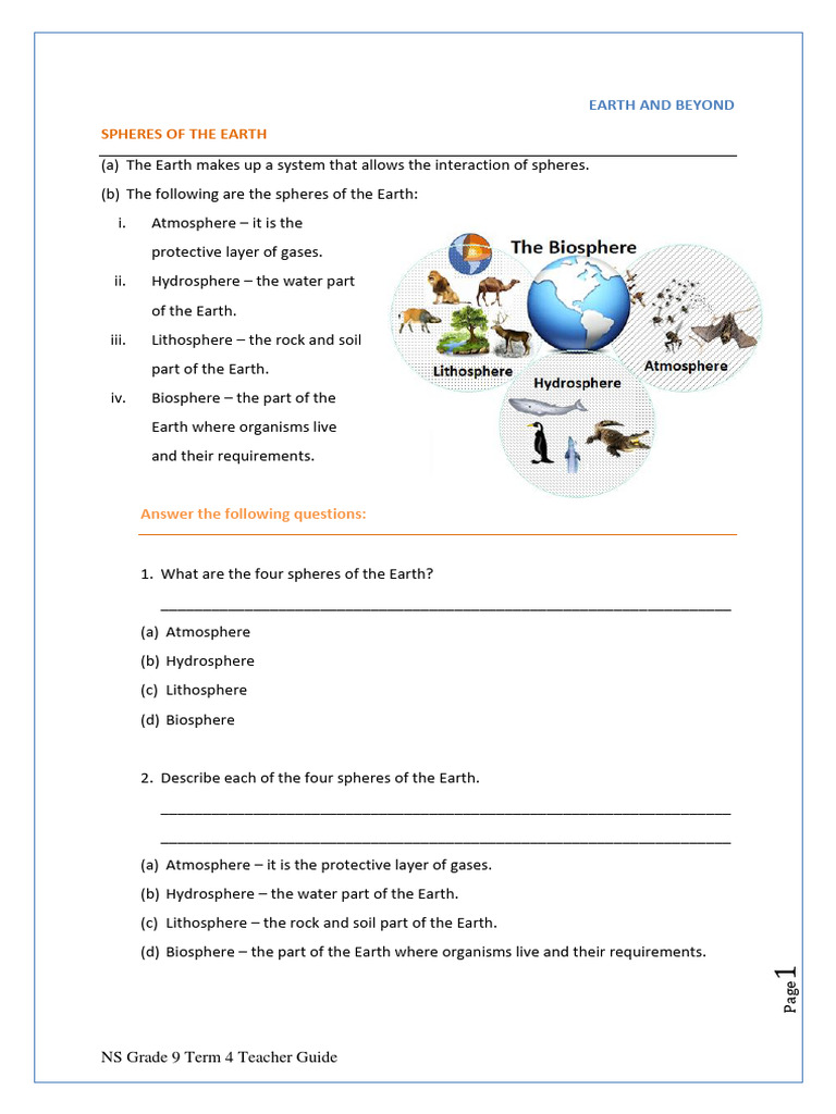 Earth Spheres and Lithosphere Guide | PDF | Atmosphere Of Earth | Rock ...