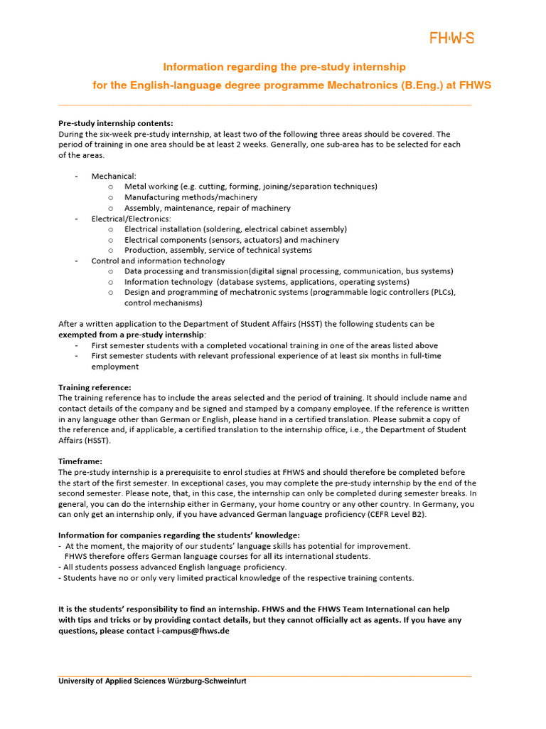 Internship Mechatronics English | PDF | Electrical Engineering | Mechatronics