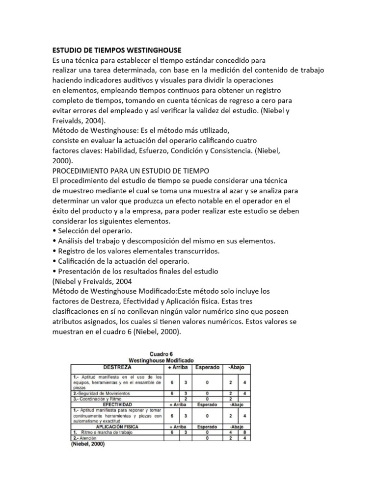 Estudio De Tiempos Pdf