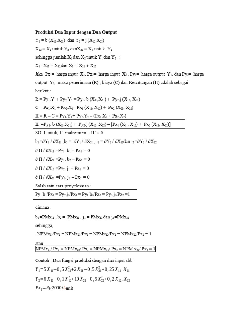 Optimasi Input untuk Produksi Maksimum | PDF | Metode & Bahan Ajar