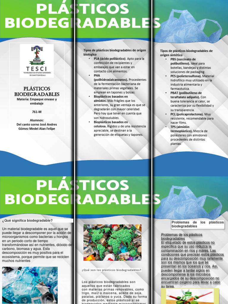 Triptico Plasticos Biodegradables | PDF