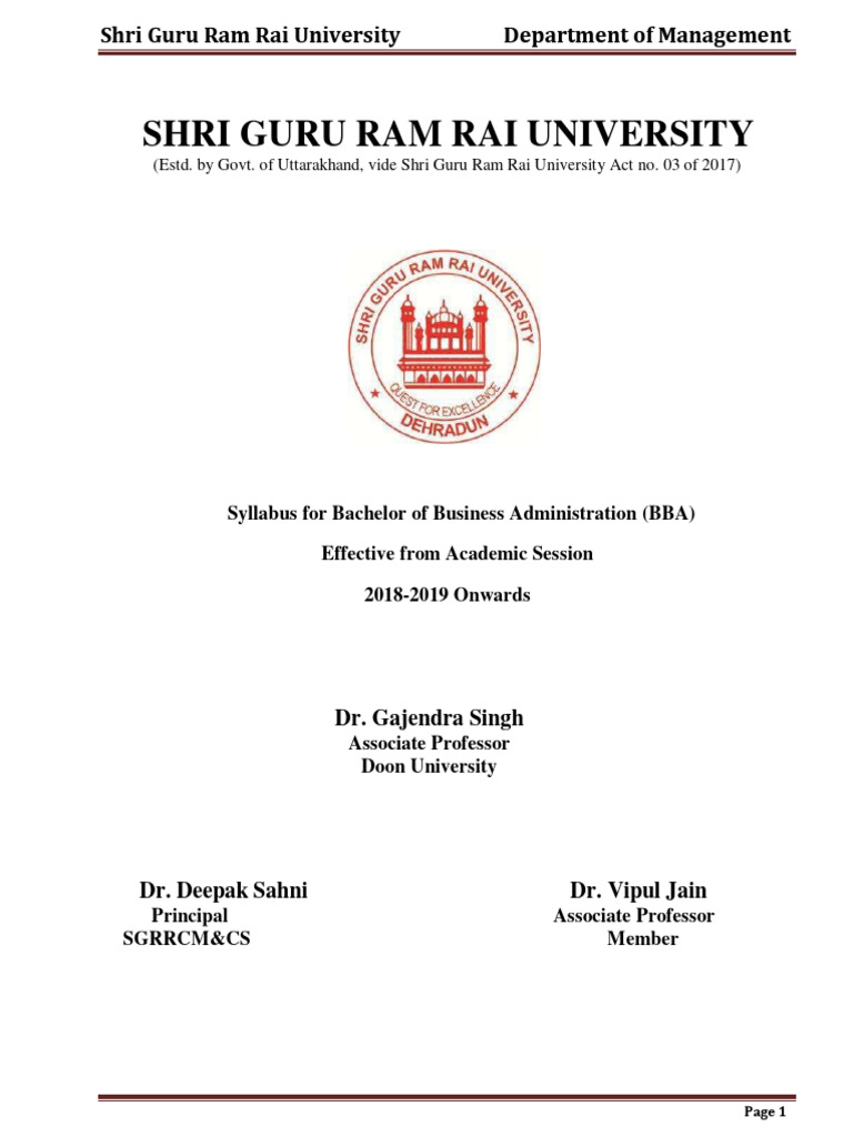 BBA Syllabus | PDF | Biodiversity | Entrepreneurship