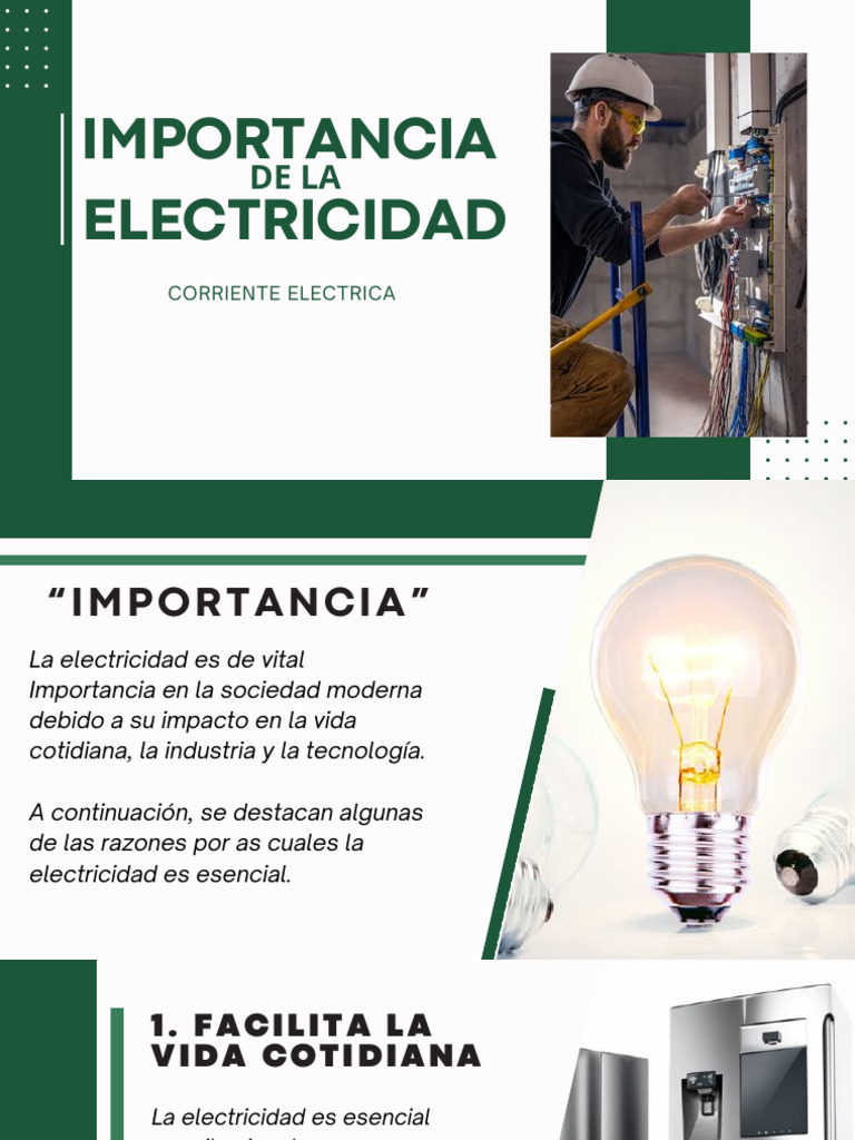 Importancia de La Electricidad 20231014 193226 0000 | PDF | Energía renovable | Electricidad