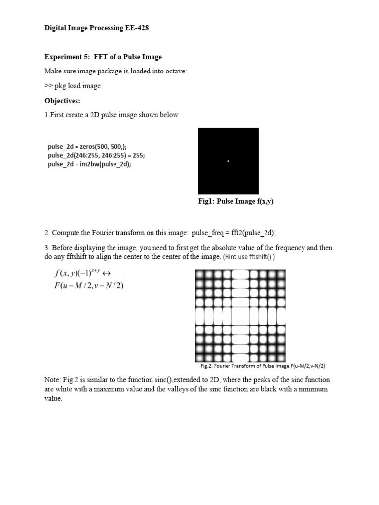 Exp5 FFT of A Pulse Image | PDF | Computers | Technology & Engineering