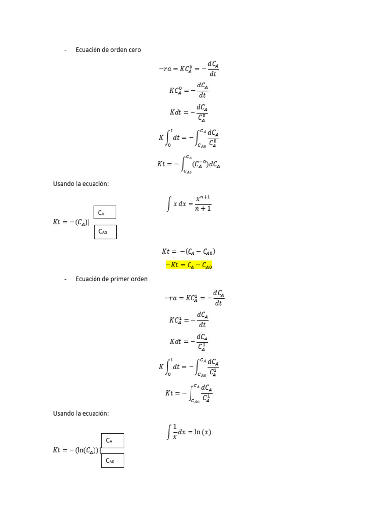 Formulas de reactores | PDF | Reactor Quimico | Ciencias fisicas