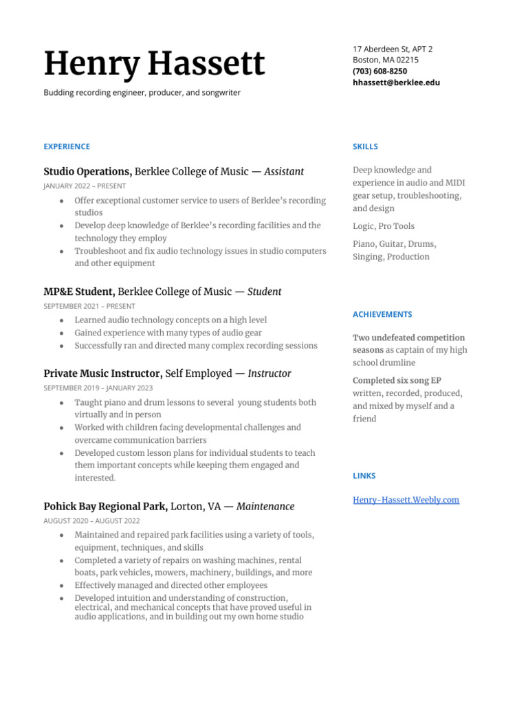 Resume Oct 2023 | PDF