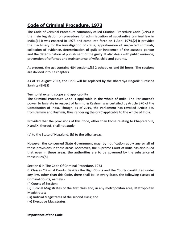 CRPC (Class Test Portion) | PDF