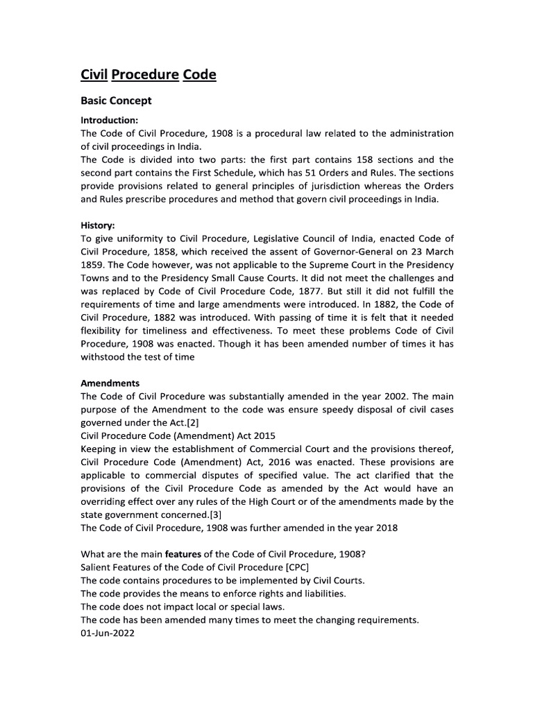 CPC (Class Test Portion) | PDF