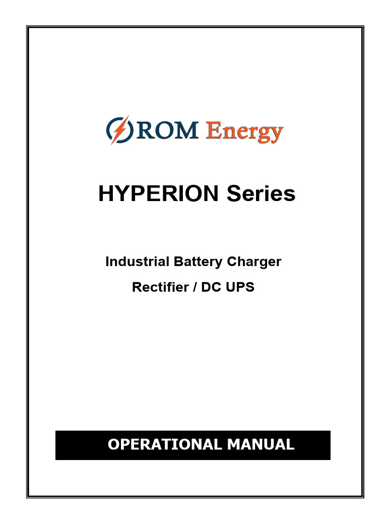 Hyperion Battery Charger User's Manual | PDF | Battery Charger | Rectifier