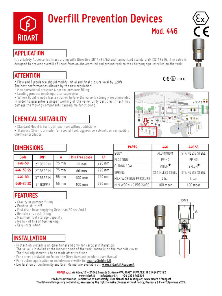 13 446 Overfill-Prevention-Valve | PDF