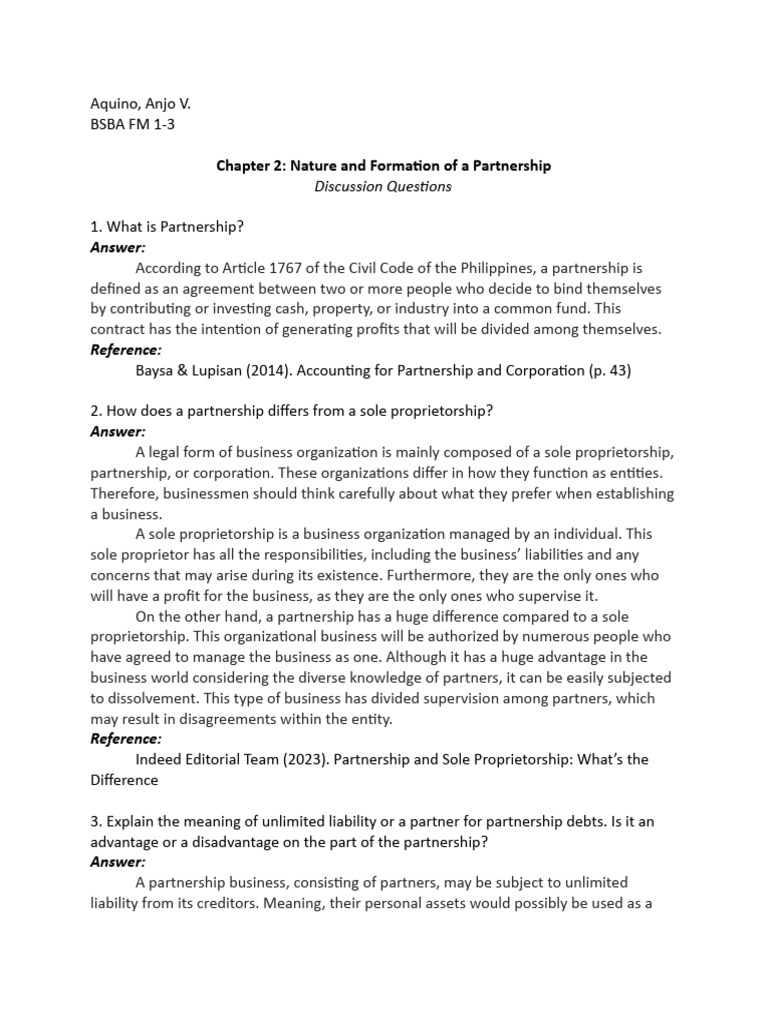 Partnership And Corporation Pdf Partnership Limited Partnership