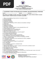 Eapp Final Exam With Tos From Deped | PDF | Observation | Experiment