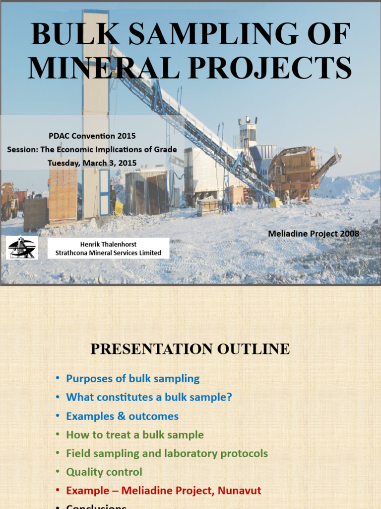 Bulk Sampling in Mineral Projects | PDF | Petrology | Geology