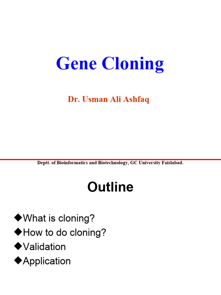 1-Gene Cloning | PDF