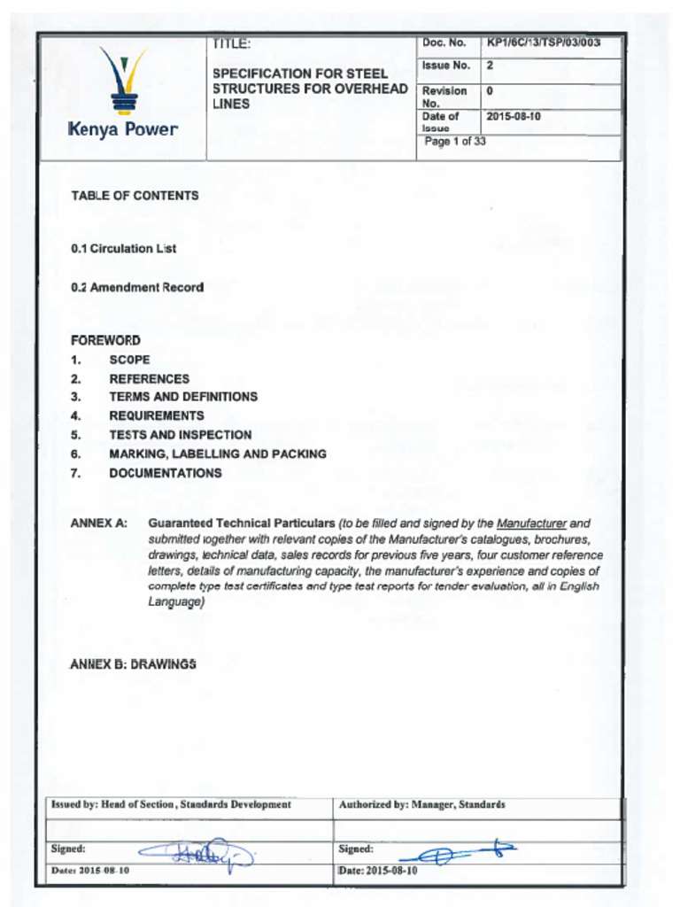 23.specification For Steel Structures For Overhead Lines | PDF