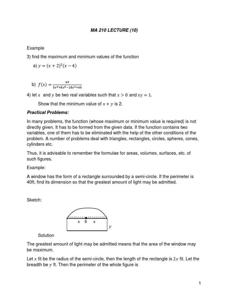 Ma 210 Lecture 10-1 | PDF | Area | Elementary Mathematics